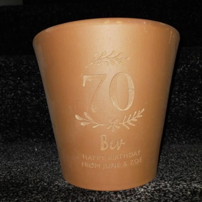 70th Birthday Personalised Plant Pot Engraved 70th Birthday Gift for ...