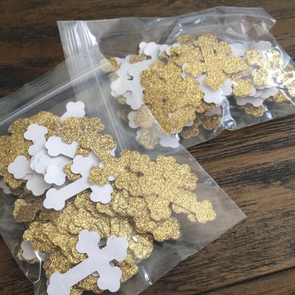 100 Piece Cross Confetti, Baptism Confetti, Baptism Party, Baptism ...