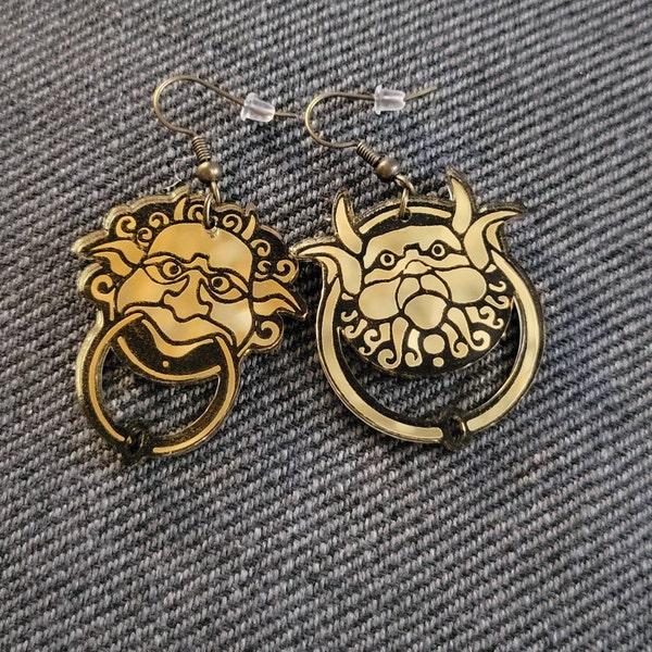 Labyrinth Door Knocker Earrings - Etsy