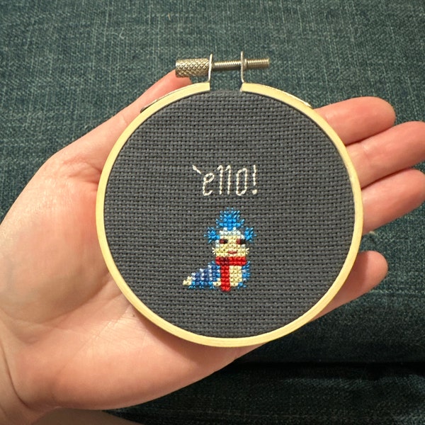 William the Worm - Labyrinth Cross Stitch - Ello Worm Modern Cross ...