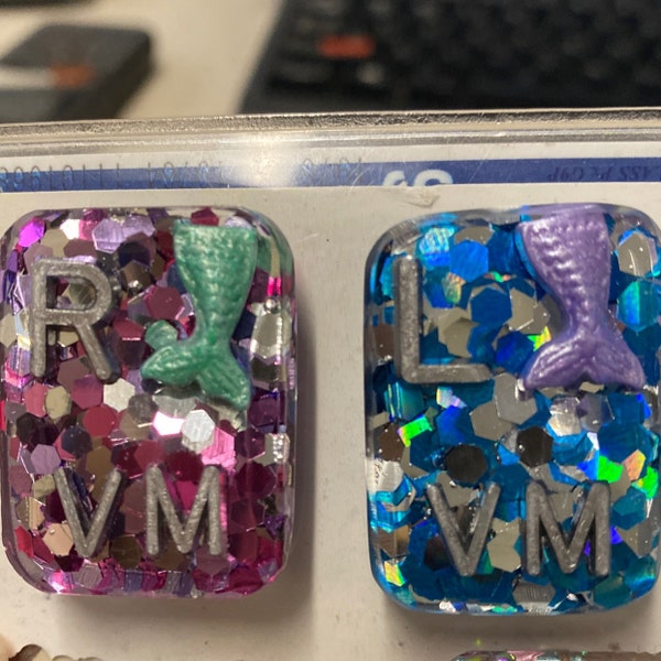 Mermaid Xray Markers, With 2 or 3 Initials, Rectangle, Glitter - Etsy