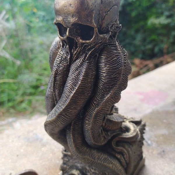 Cthulhu Scull Bust Gold Edition .h.p.lovecraft Handmade Sculpture - Etsy