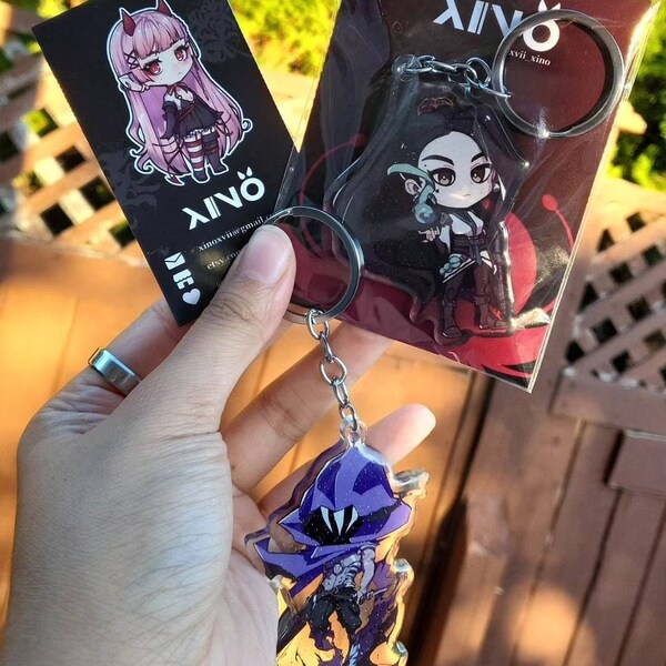 Valorant Clear Acrylic Epoxy Keycharms, Cute Chibi Agents Keychains ...