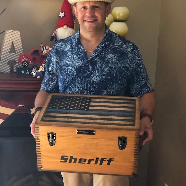 Sheriff Thin Blue Line Keepsake Box - Etsy