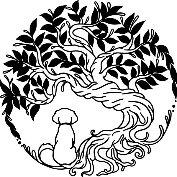 Tree of Life Svg, Cute Tree of Life With Dog Svg, Dxf, Png, Jpg, the ...