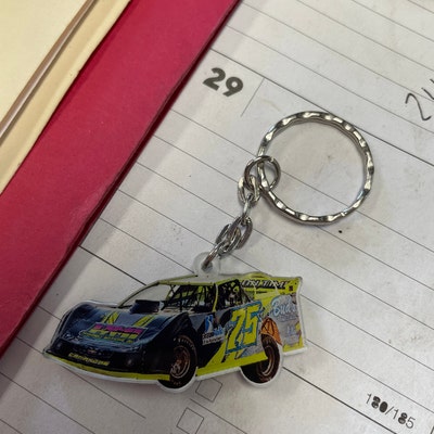 Dirt Track Racing Personalized Keychains, Dirt Late Race Cars, Cool ...