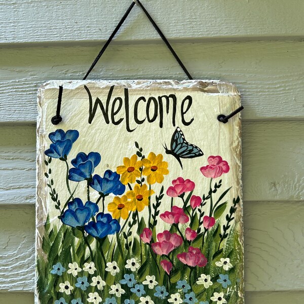 Slate Plaque, Hand Painted Slate Sign, Fall Sign, Autumn Slate Plaque ...