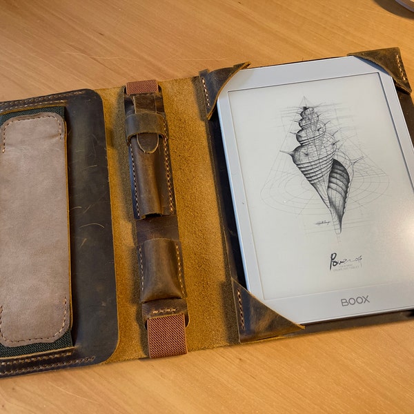 Personalized Distressed Leather Onyx Boox Note Nova 3 Tablet Case , All ...