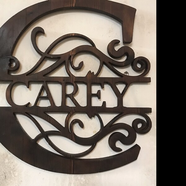 Flourished Split Monogram U - Etsy