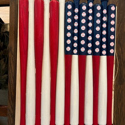 Rustic Baseball Bat American Flag Made With 30 Inch Bats - Etsy