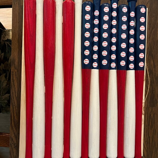 American Flag Made Out of 18 Inch Baseball Bats. Rustic / Aged ...