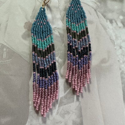 ORIGINS Beaded Fringe Hoop Earring Kit, Seed Bead Earring Kit - Etsy