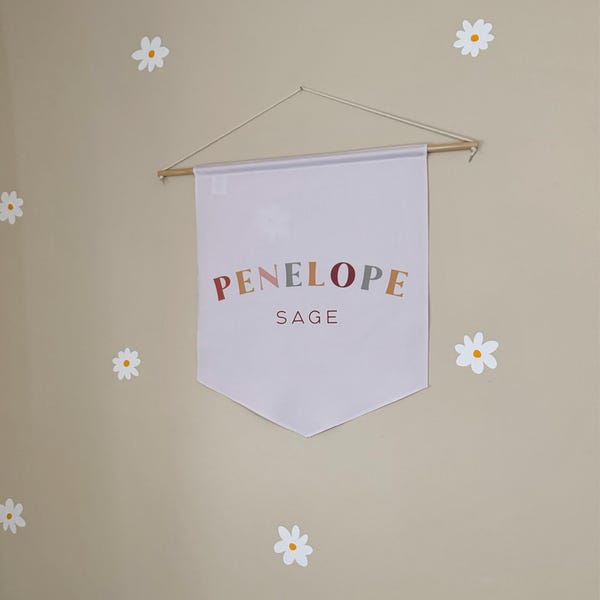 Custom Colorful Name Banner | Custom Pennant | Personalized Name Wall ...