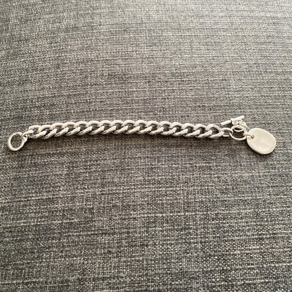 Silver Large Heavy Chain Coin Medal Necklace, Silver Statement Necklace ...