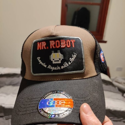 Smartpatches Truckers Black Mr. Robot Trucker Cap Hat Curved Bill Patch ...