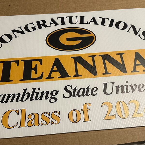 Graduation Lawn Sign Custom Photo Yard Sign Any School Any Color With ...