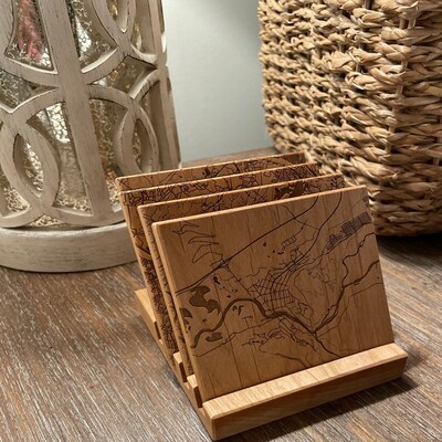 The 4 Elements Coasters, Set of 4 Round Coasters, Birthday Gift, Laser ...