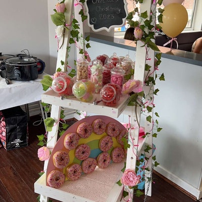 Rainbow Donut Wall, Pastel Donut Wall, Birthday Donut Cake Stand, Girls ...