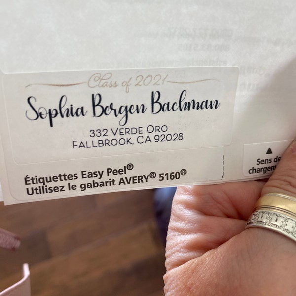 Class of 2025 Address Label, Graduation Invitation Address Label ...