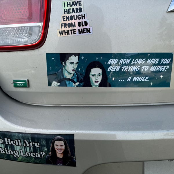 New Moon Inspired Glitter Vinyl Twilight Sticker Sheet of 4 Stickers ...