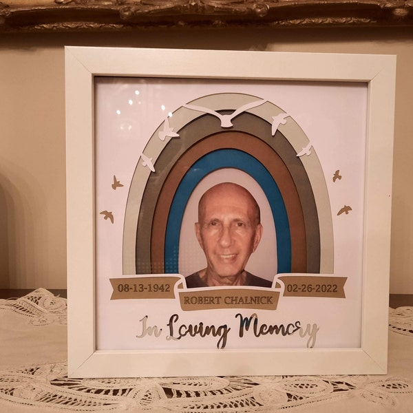 3D Memorial Shadow Box With Custom Photo, in Loving Memory, Memorial ...