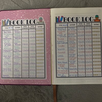 Book Log Sticker 4.4w X 5.9h Log Title, Author, Date Started & Finished ...