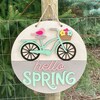Hello Spring Bicycle Sign, Round Door Hanger Svg, Glowforge Laser Cut ...