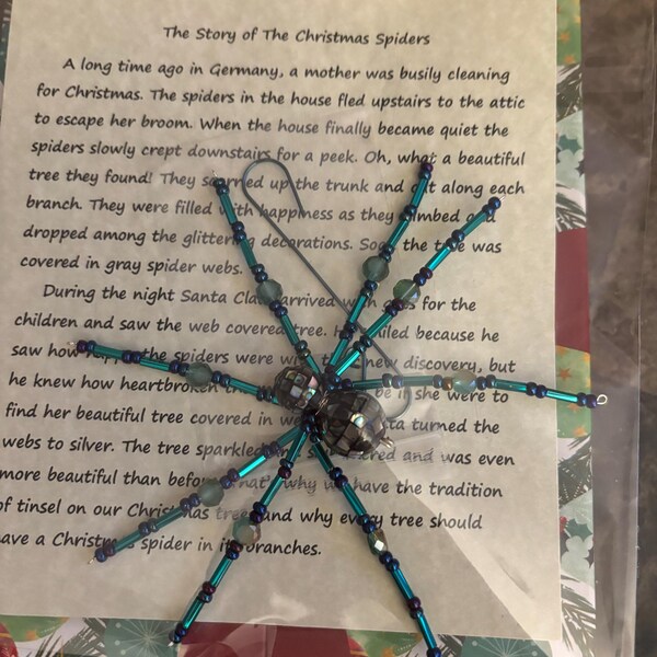 Christmas Spiders, Ornament, Spiderville, Beaded Spiders - Etsy