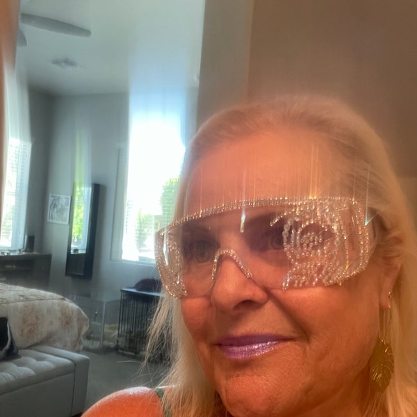 Bling White Handheld Fan – Rhinestone Mini Fan With Lanyard | 4-speed ...