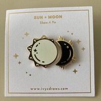 Sun and Moon Enamel Pin Set - Etsy Canada