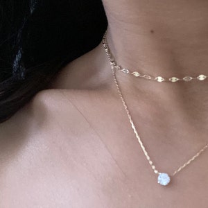 14K Gold Chain Necklace Delicate Dainty Layered Necklace - Etsy