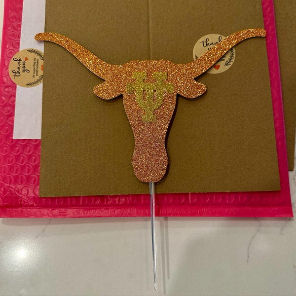 UT Longhorn Cake Topper - Etsy