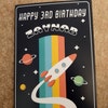 Personalised Space Birthday Card Any Name or Age Spaceship - Etsy UK