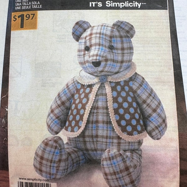 PDF 18 Inch Memory Bear Pattern and Instructions RARE Simplicity A2115 Sew a Teddy Bear - Etsy