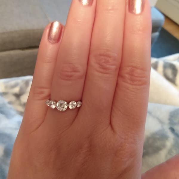 Unique Five Stone Wedding Ring Brilliant Cut Diamond Engagement Ring ...