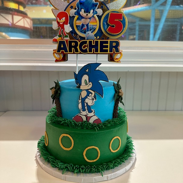Sonic Cake Topper. Sonic Hedgehog Cake Topper. Sonic Shaker Cake Topper ...
