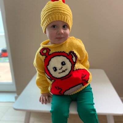Toddlers to Adults Teletubbies Jumper Knitting Pattern, Size 22 to 40 ...