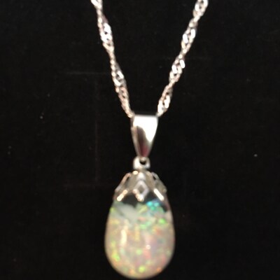 10mm Australian Opal Charm Floating Opal Gold/silver - Etsy