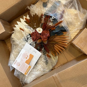 Terracotta, Rust Greenery Pampas Grass Arch or Wall Decor, Dried ...