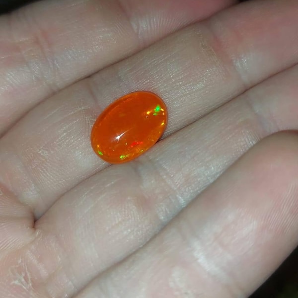 AAA+ Ethiopian Black Opal Cabochon Gemstone Oval Shape Rainbow Fire Opal Loose Gemstone 15x12mm ...