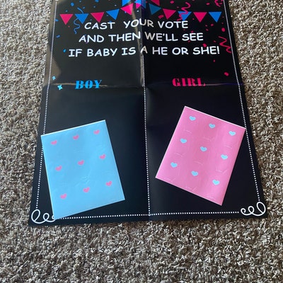 Gender Reveal Voting Board Game Boy or Girl Gender Predicting Blue ...