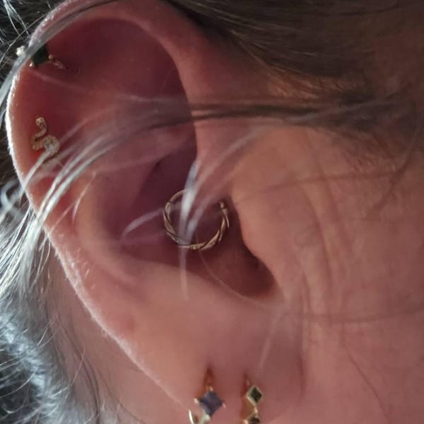 Tiny Flower Rook Hoop Earring • Flower Helix Hoop • Rook Earring ...