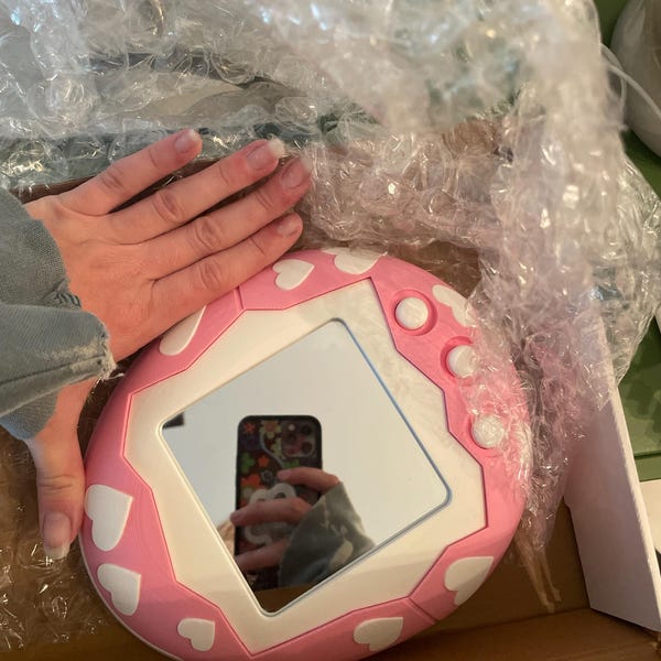 Tamagotchi Wall Mirror Purple & Blue Mini 3D Printed Hanging Home Decor ...