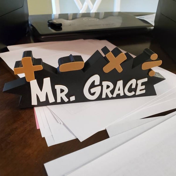 Math Operations Name Sign 3D Printed Name Plate Math Teacher Gift Math ...