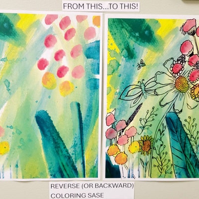 Printable Backwards Coloring Book, Abstract Reverse Coloring Book ...