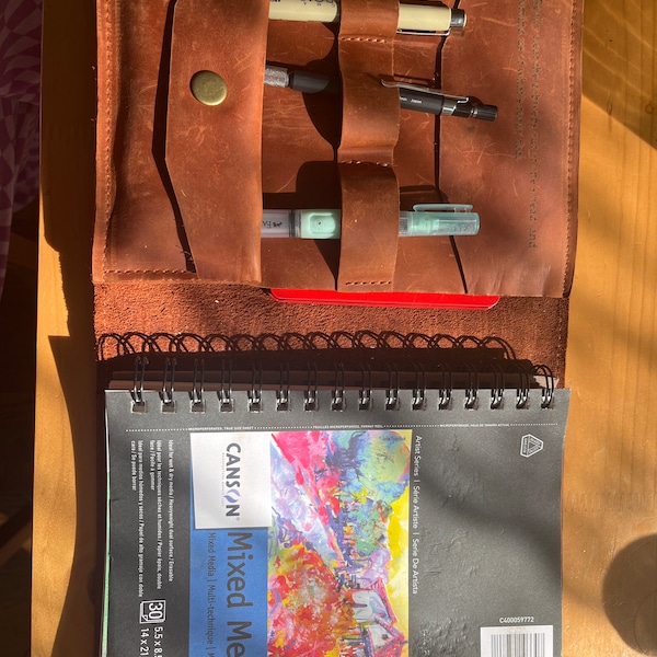 Sketch Pad Cover,leather Sketchbook Cover,artist Gifts for Women,a5 ...