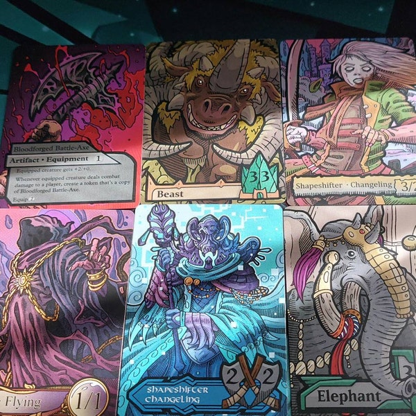 2 Wurm Tokens Custom Altered MTG Magic the Gathering Fantasy Board Game ...