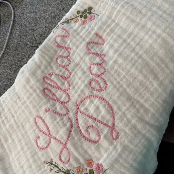 Personalized Embroidered Baby Receiving Blanket, Baby Blanket With Name ...