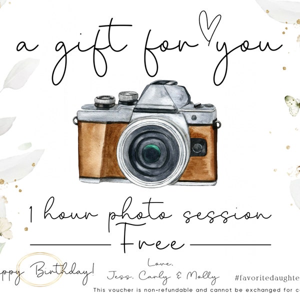 Editable Printable Photography Gift Certificate Template, Photo Session ...