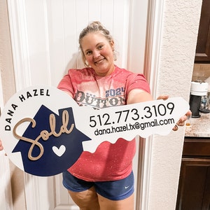 Blue Sold Key Sign for Realtors Realtor Gift Blue Sold Key | Etsy